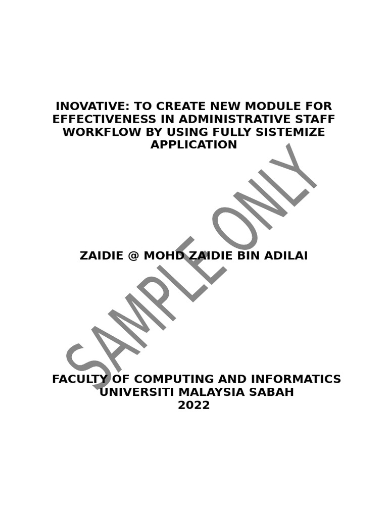 UMS Thesis on Administrative Workflow Module | PDF | Learning ...