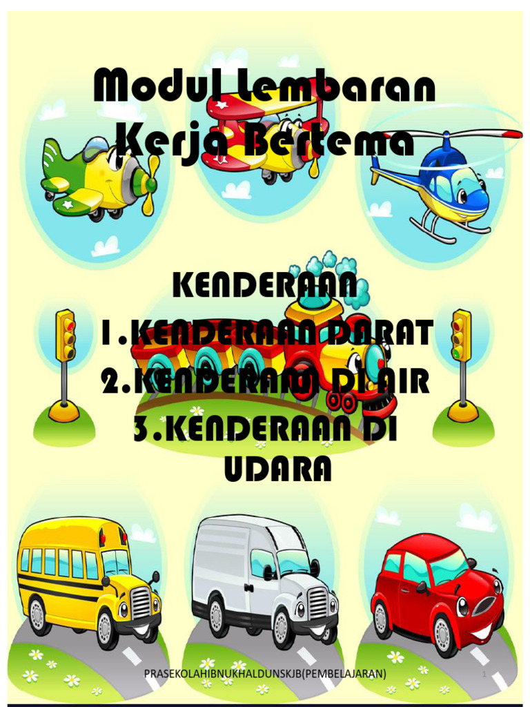 Modul Lembaran Kerja Bertema-KENDERAAN | PDF