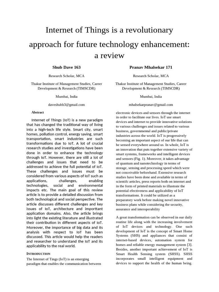 IoT: Transformations and Challenges | PDF | Internet Of Things | Computer Security
