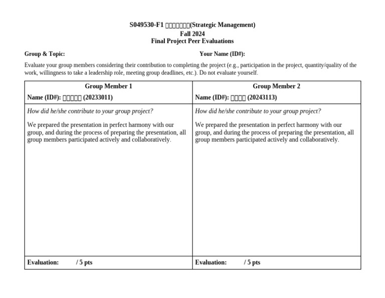 Final Project Peer Evaluation | PDF