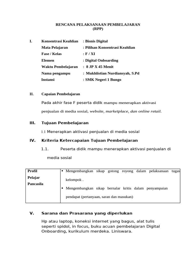 RPP Digital Marketing: Fokus Onboarding | PDF