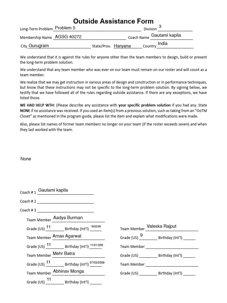 OA Form | PDF