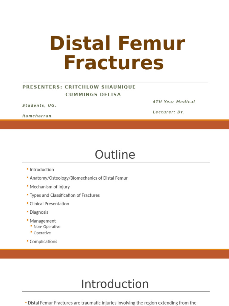 Distal Femur Fractures: Overview & Management | PDF | Lower Limb ...