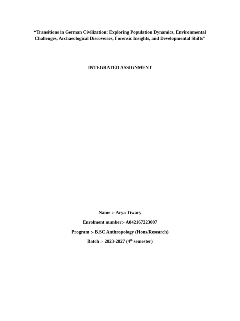 Arya Integrated Assignment | PDF | Forensic Science | Germany