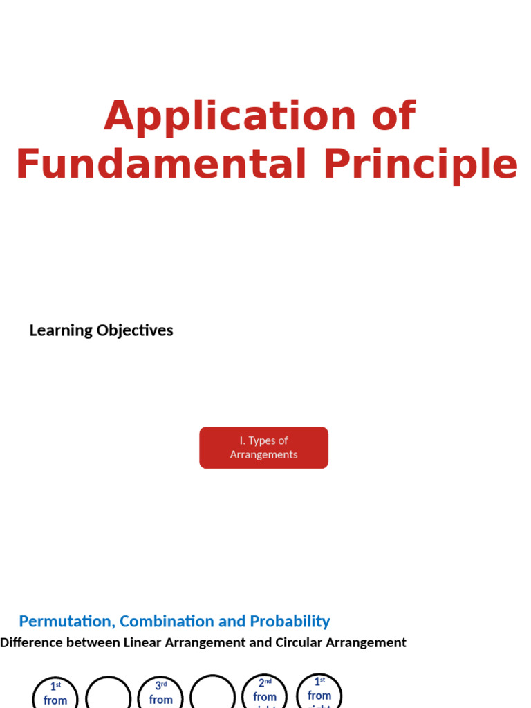 Application of Fundamental Principle | PDF | Applied Mathematics ...