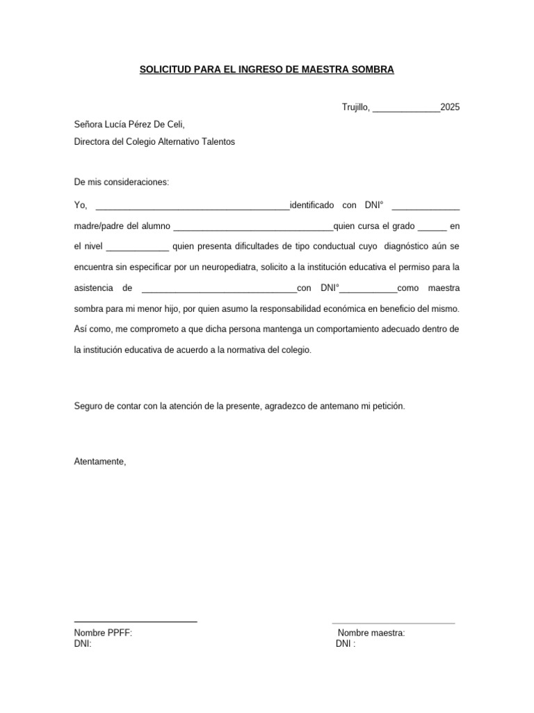Solicitud para El Ingreso de Maestra Modelo - Actualizado | PDF
