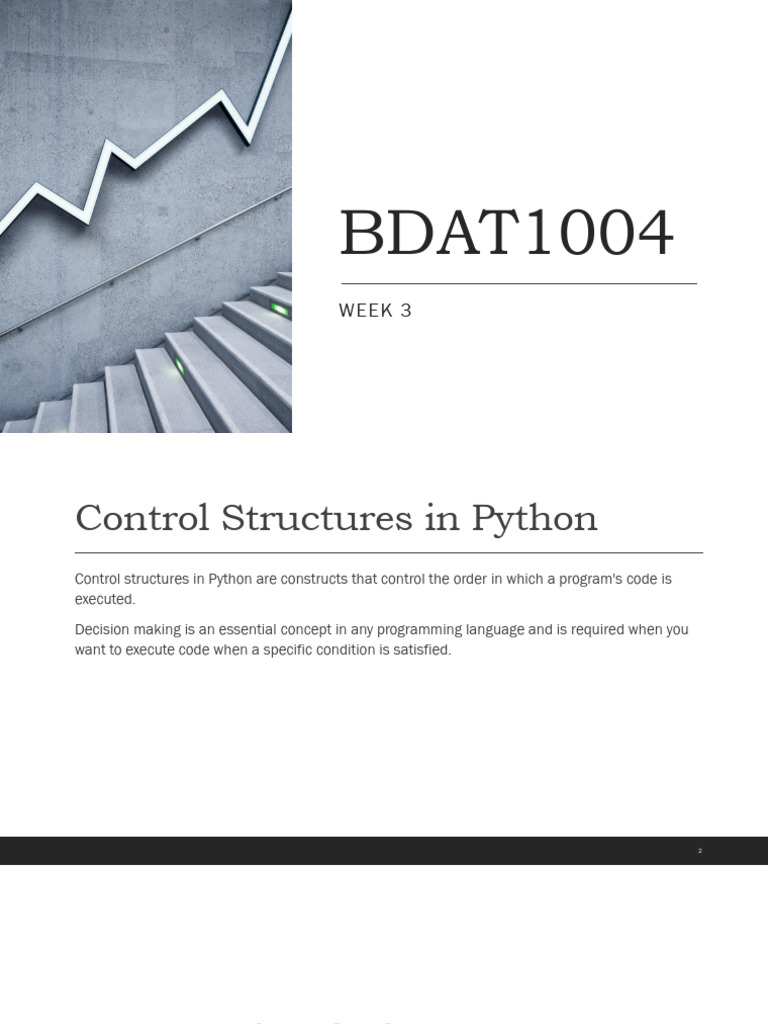 000-BDAT1004 - WEEK 3 - Control Structures | PDF