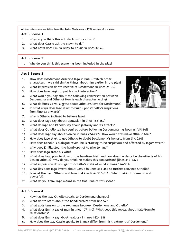 Othello Act 3 Analysis and Insights | PDF | Othello | Iago