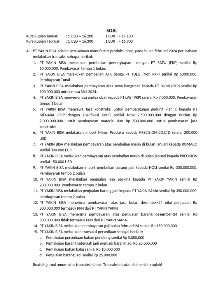 Soal Staff Accounting | PDF