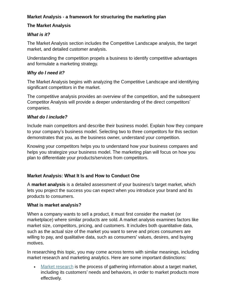 Market Analysis and Strategy Report | PDF | Marketing | Marketing Strategy