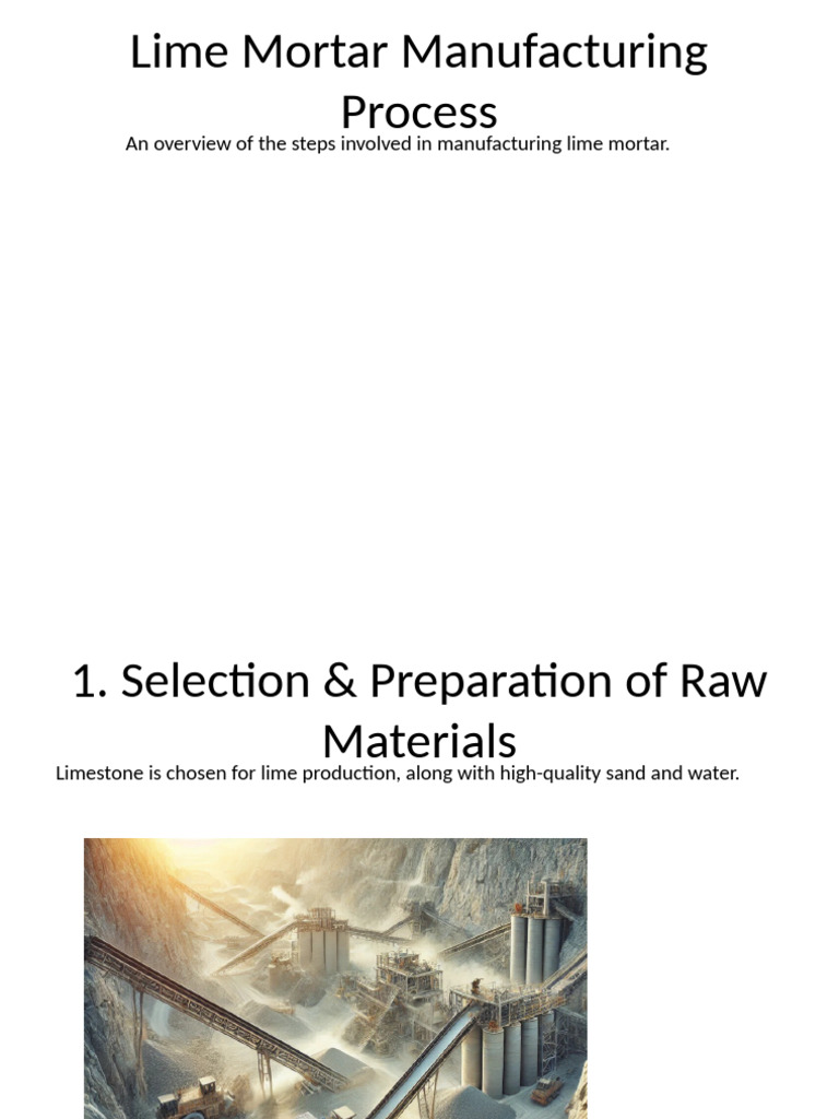 Lime Mortar Manufacturing Process | PDF