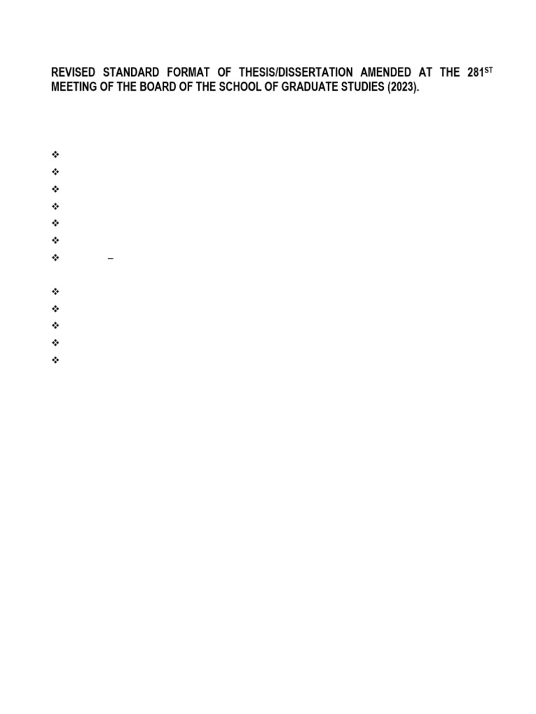 Thesis/Dissertation Format Guidelines | PDF | Thesis | Scientific Method