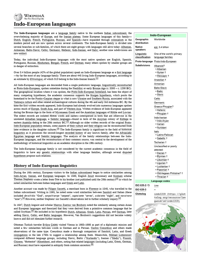 Indo-European Languages | PDF | Languages | Foreign Language Studies