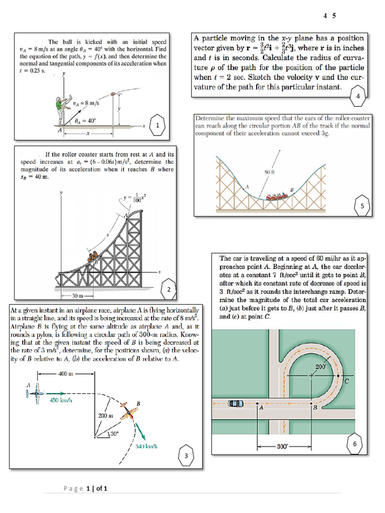 Worksheet CH2 Normal Tangentail Motion | PDF