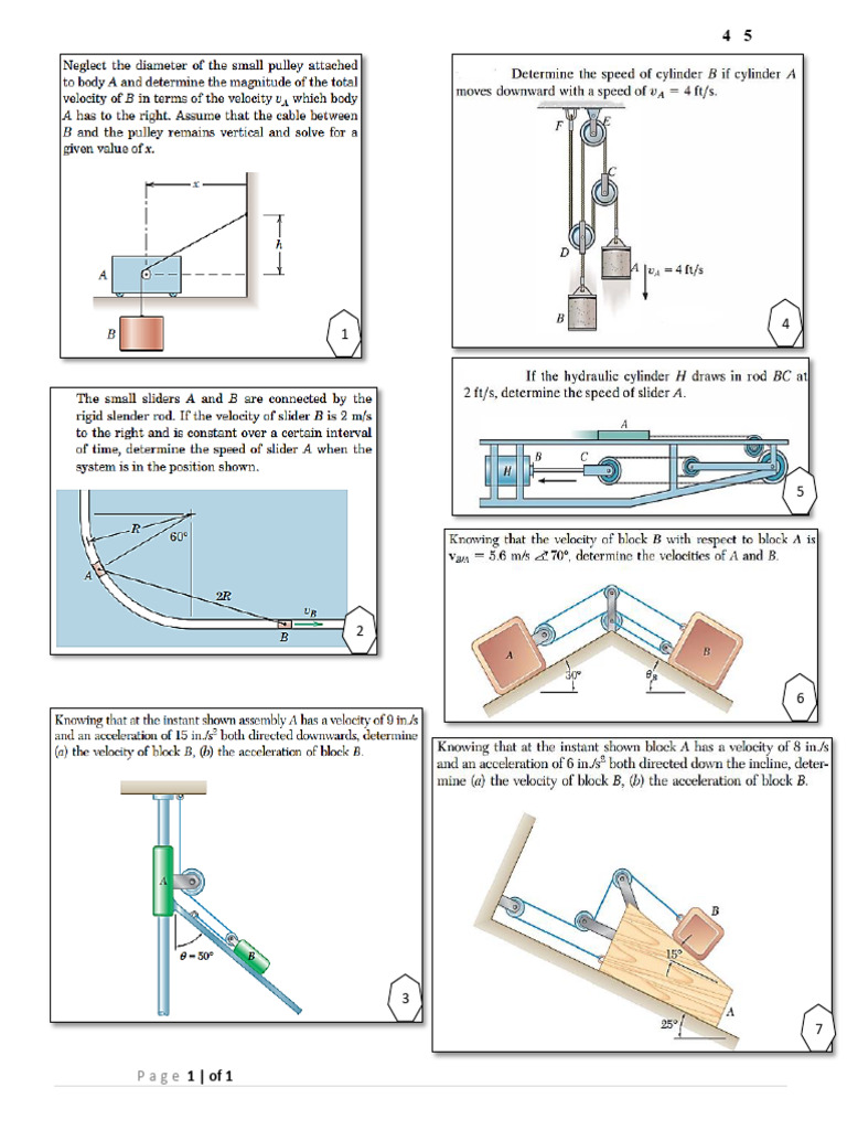 Worksheet CH2 Constrained Motion | PDF
