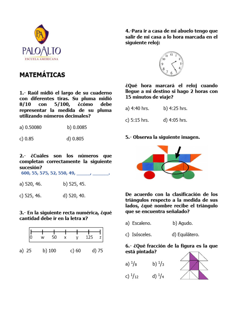 Evaluaciòn Diagnòstica De Matemàticas 22 23 Pdf 9766