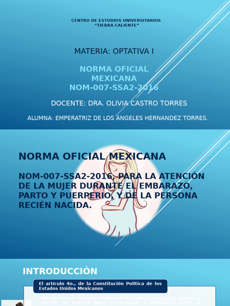 Norma Oficial Mexicana 007 | PDF | Parto | El embarazo