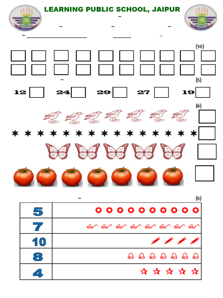 LKG Math Model Paper 2 | PDF
