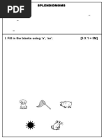 JR KG English Question Paper of Final Exam 2024-25 | PDF