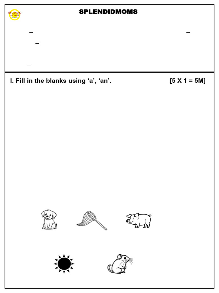 Ukg English Annual Question Paper | PDF