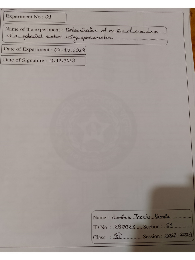 Physics 1st Paper Practicals | PDF