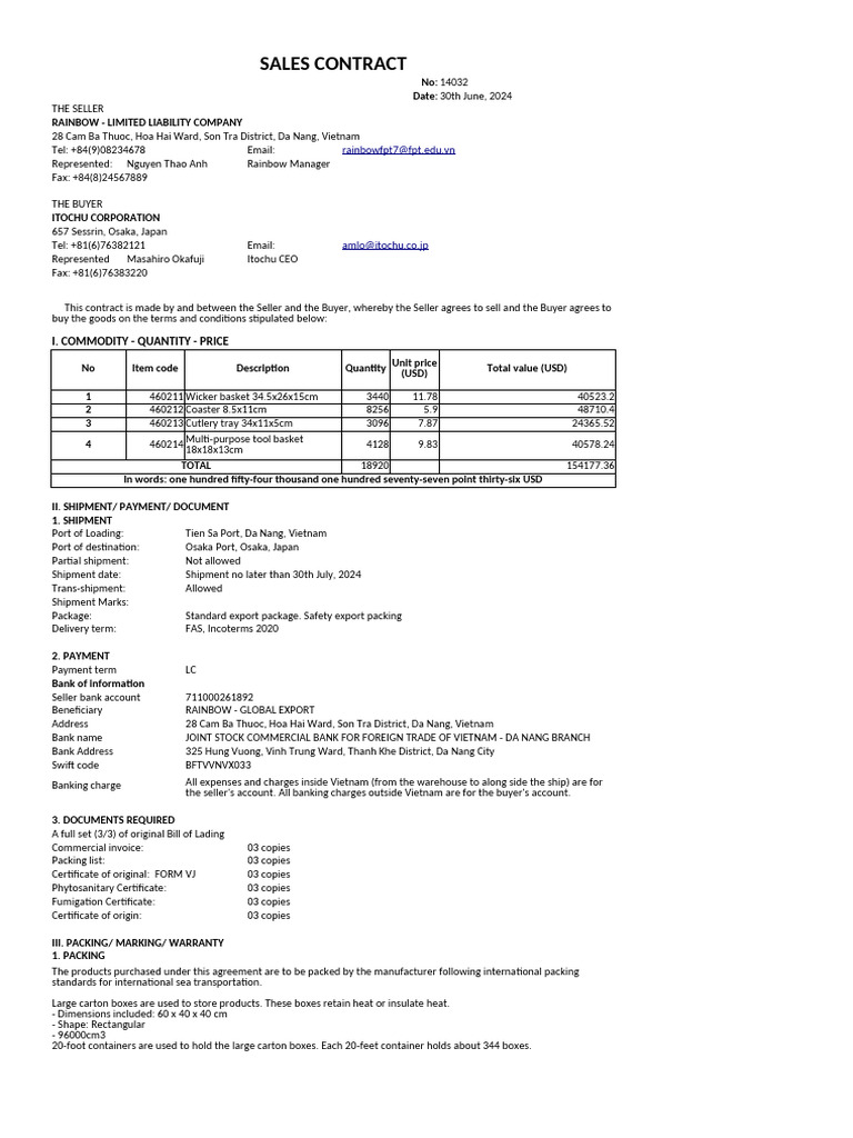 Rainbow Sales Contract | PDF | Arbitration | Private Law