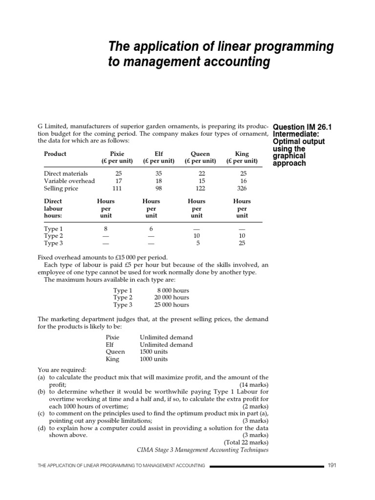 Optimal Production Planning: Maximizing Profit Through Linear ...