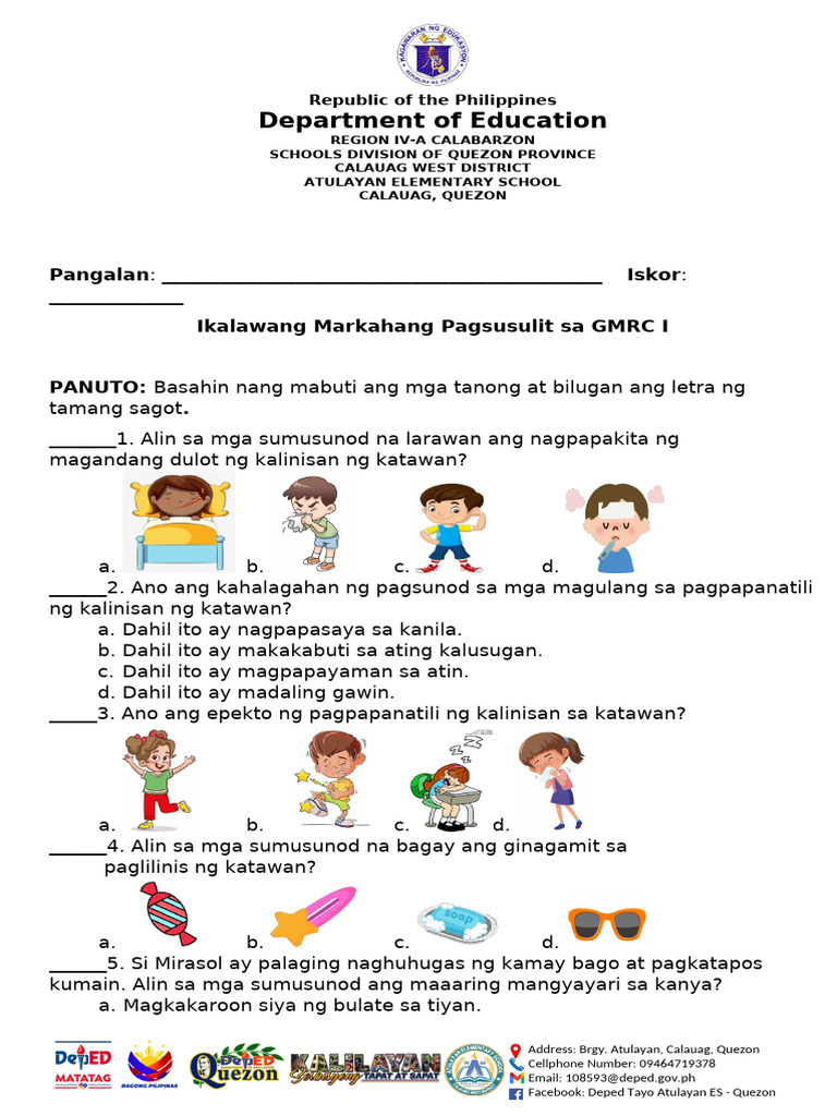 Q2 Periodical Test in GMRC 1 | PDF