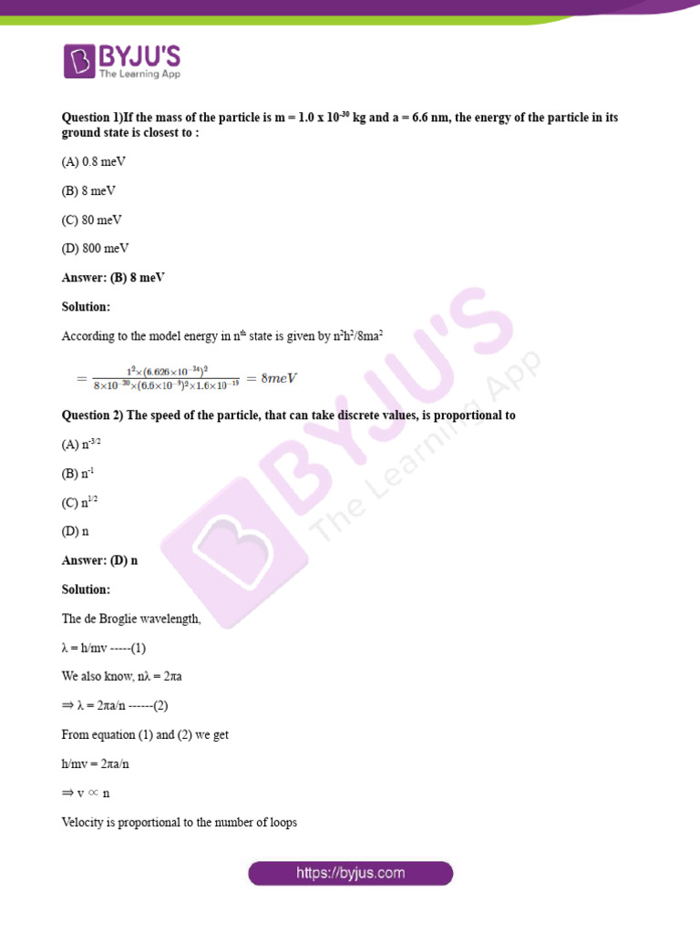 JEE Advanced Previous Year Questions With Solutions On Photoelectric Effect PDF | PDF ...