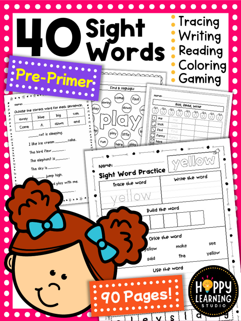 40 Pre-Primer Sight Words Workbook | PDF