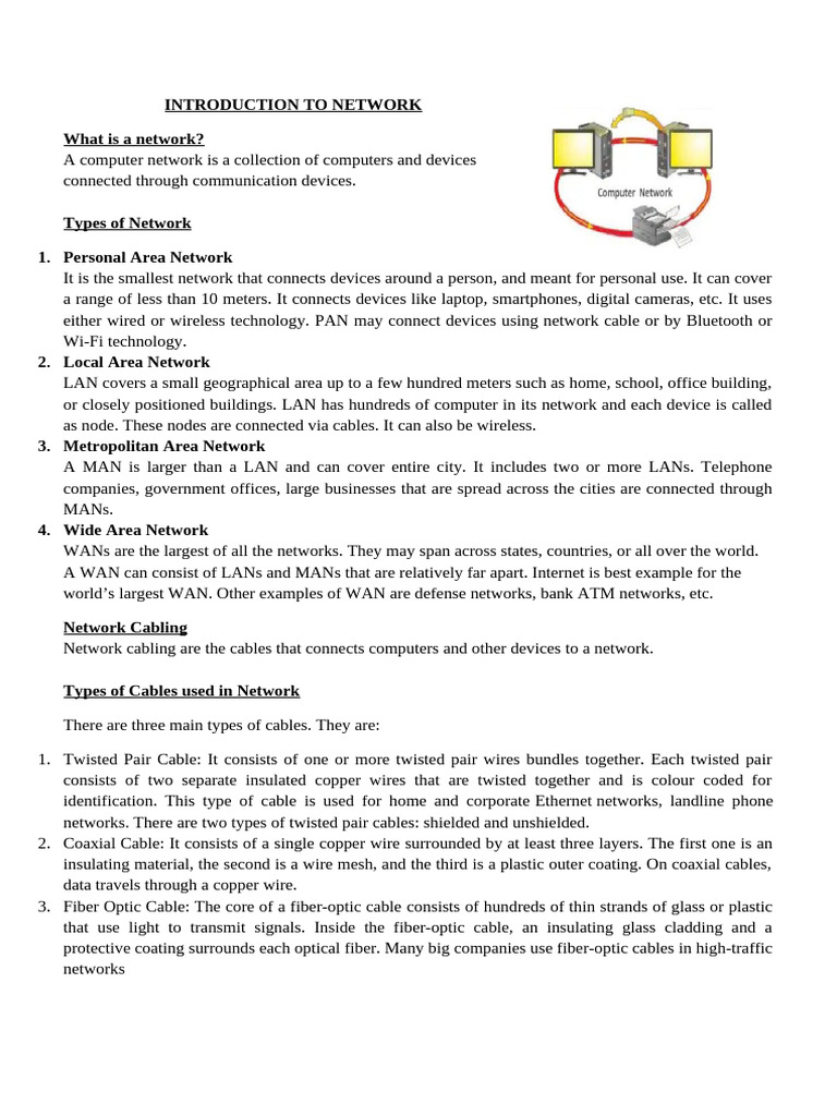 Types and Components of Computer Networks | PDF | Computer Network ...