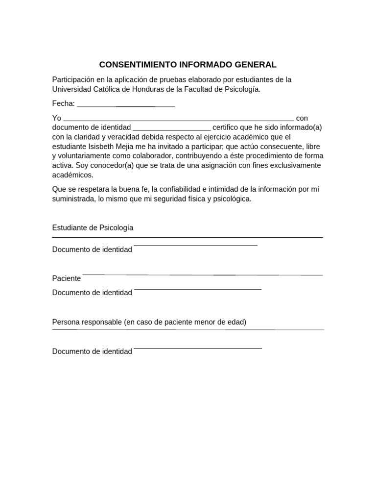 Consentimiento Informado General | PDF