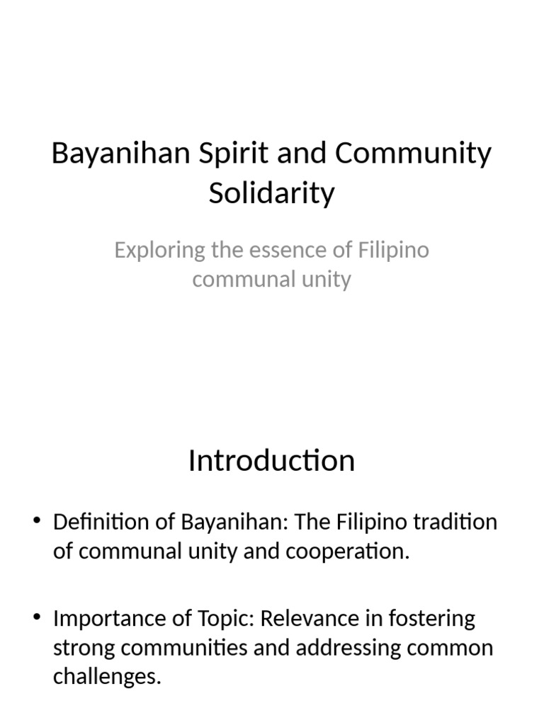 Understanding Bayanihan Spirit in Communities | PDF