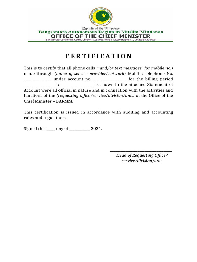 Appendix 17 - Certification Re All Calls Made Are Official | PDF