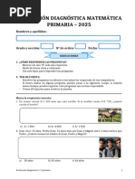Evaluación Diagnóstica 5to Grado Matemática | PDF