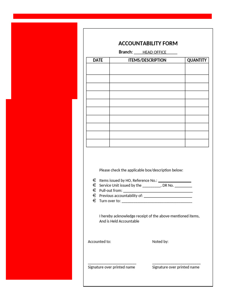 Accountability Form | PDF