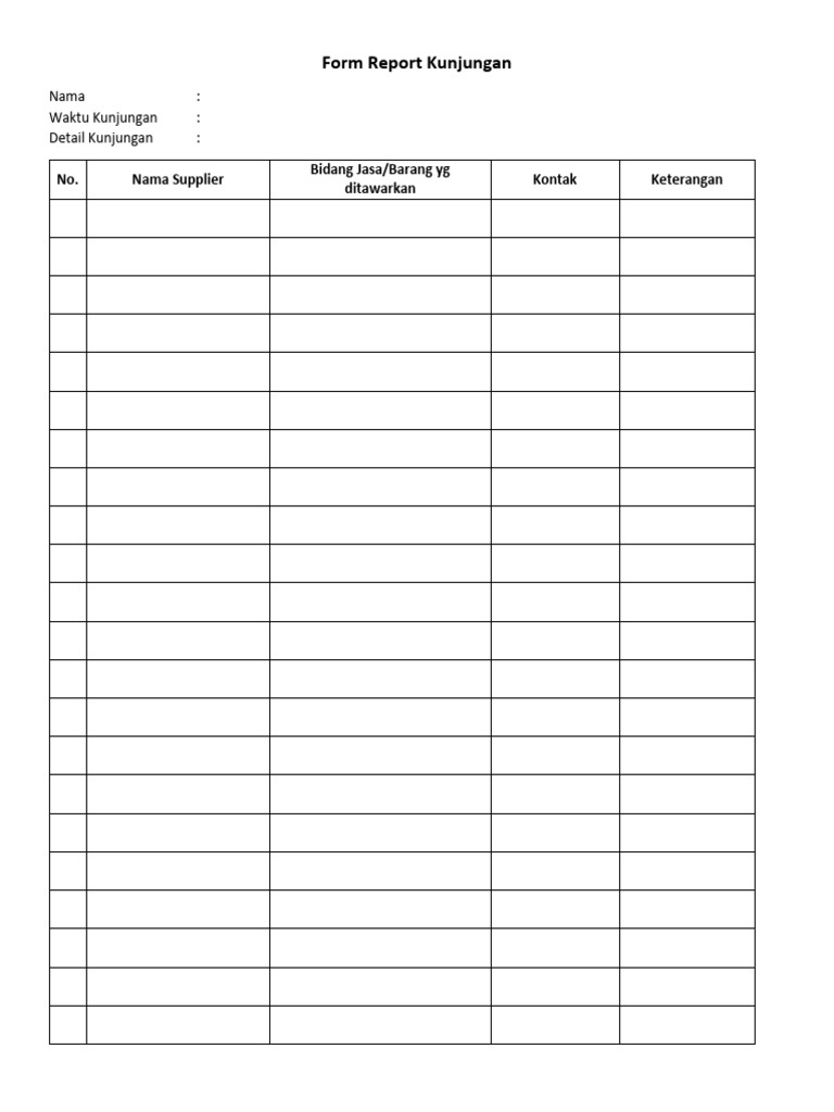 Format Laporan Kunjungan Sales | PDF