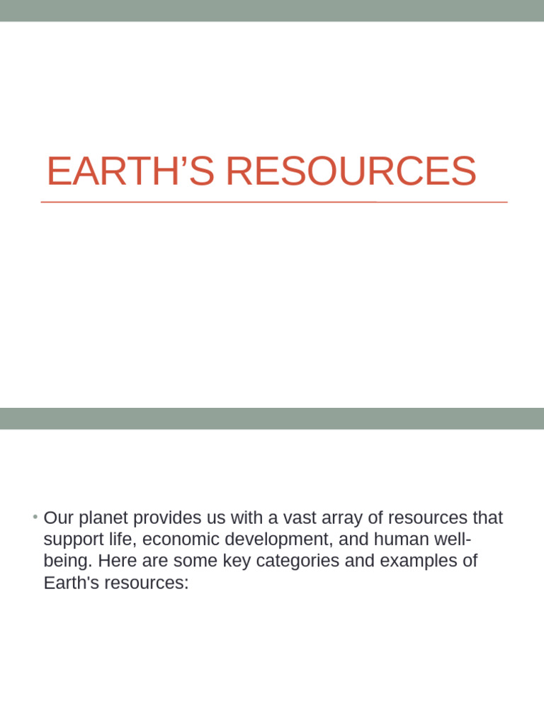 Earth's Resources 0 | PDF | Habitat Destruction | Environmental Degradation