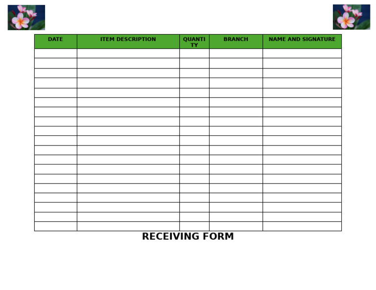 Receiving Form | PDF