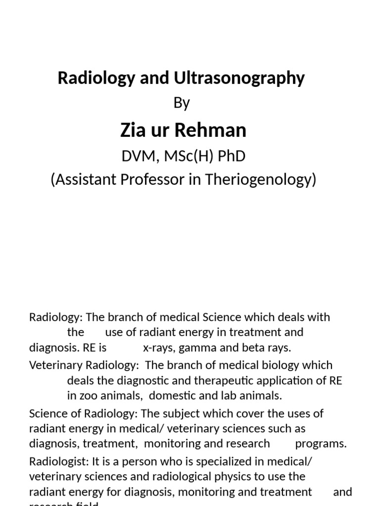 Lecture-1 Introduction To Radiology | PDF | Radiology | Radiography