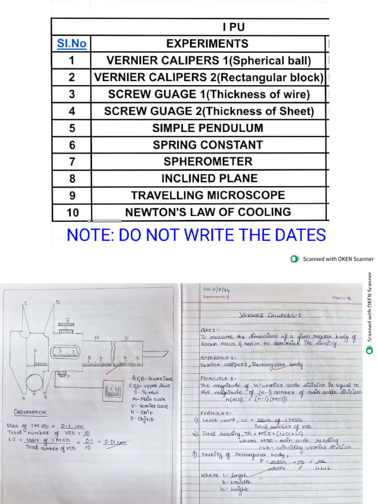 1puc Physics Record (2) | PDF