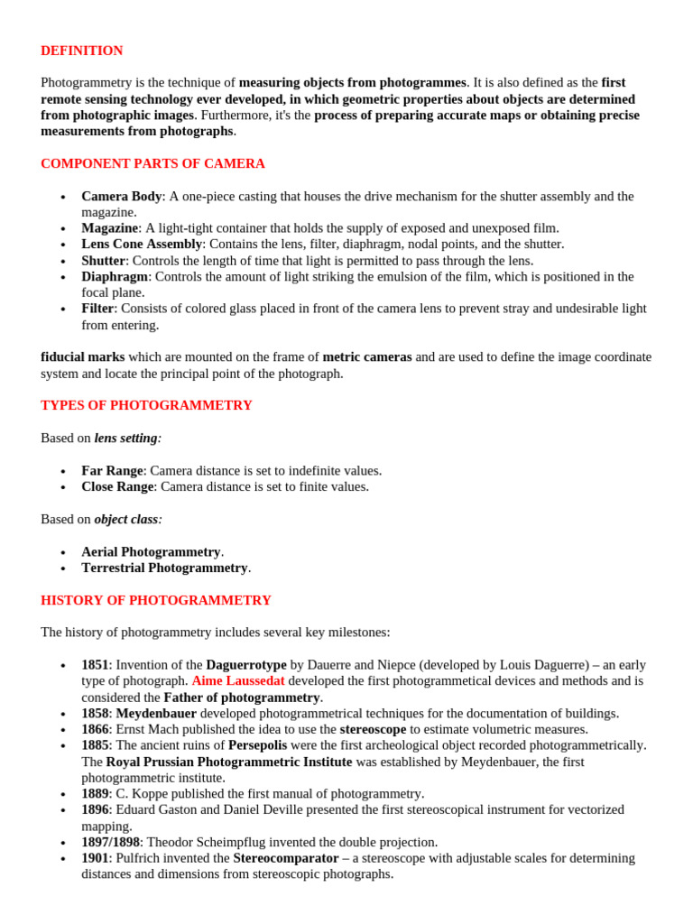 Photogrammetry Exam Coverage | PDF | Camera | Aerial Photography