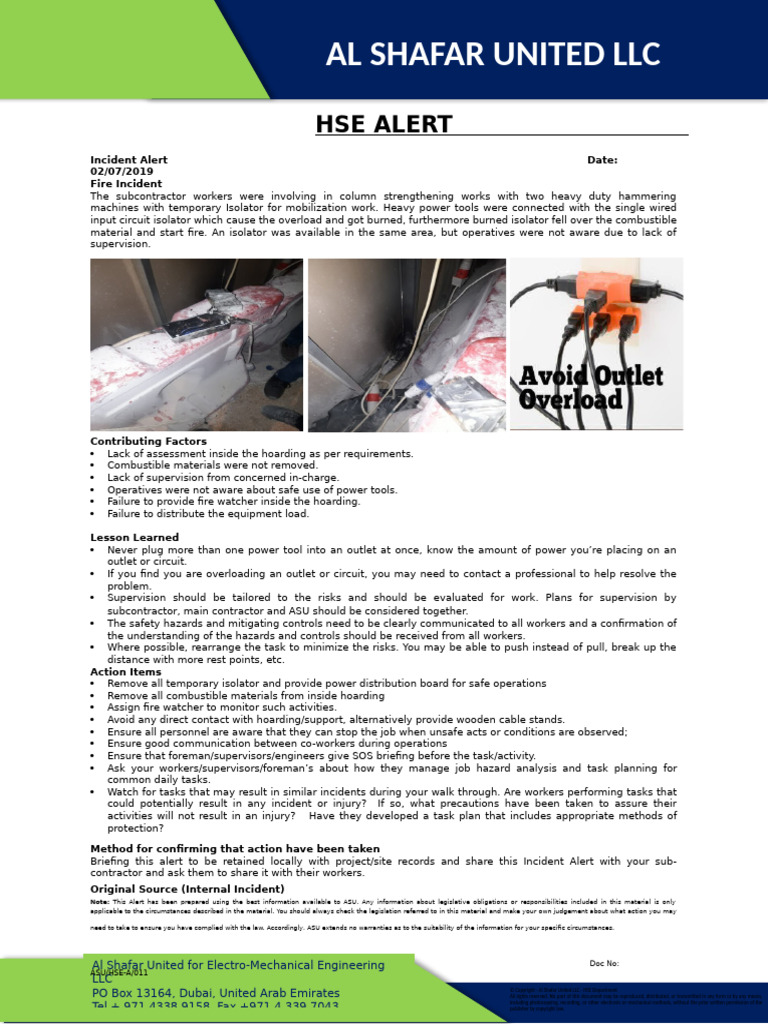 HSE Alert 011 | PDF | Safety | Occupational Safety And Health