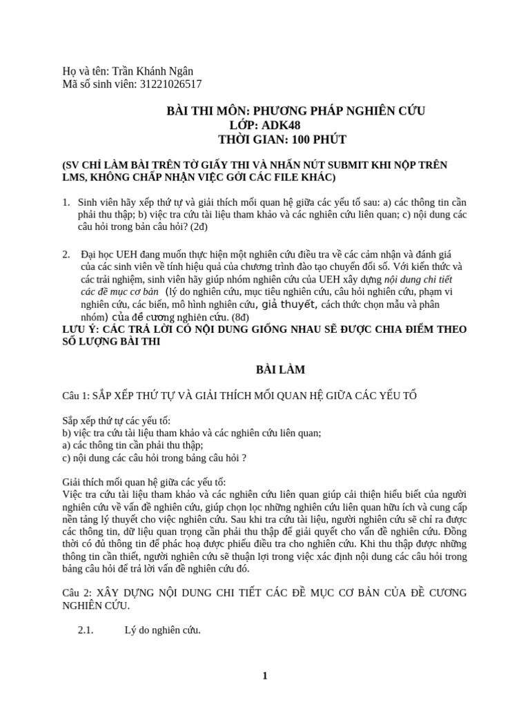 Bai Thi Cuoi Ky ADK48 | PDF