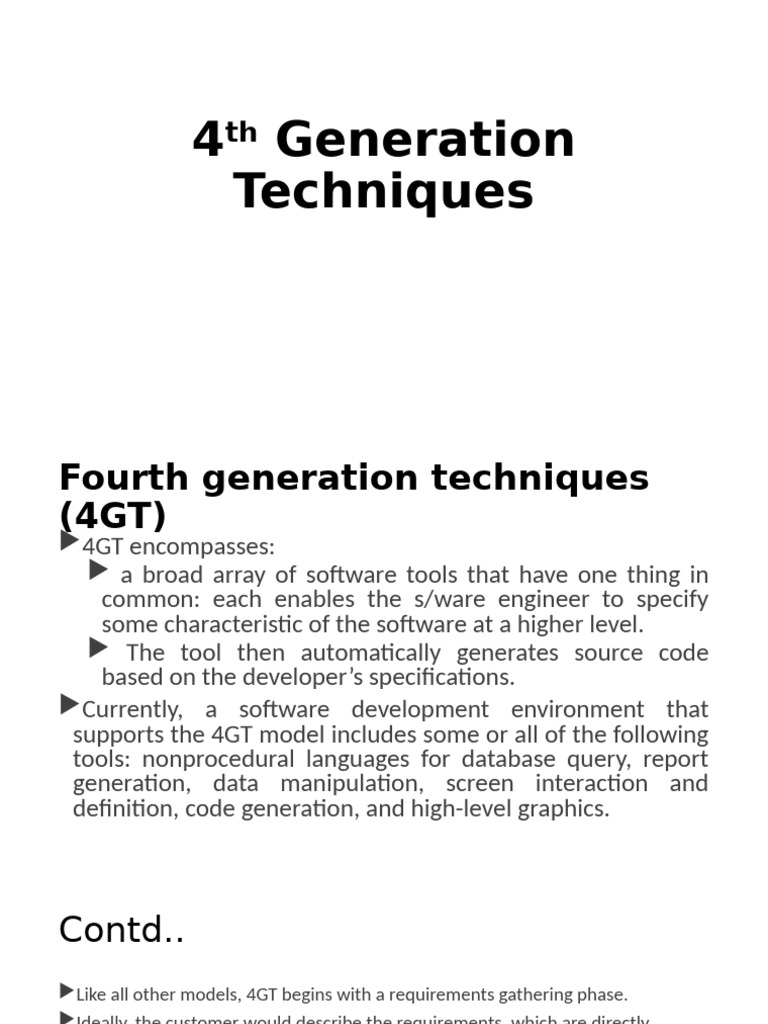 4th Generation Techniques | PDF | Computer Programming | Software Development