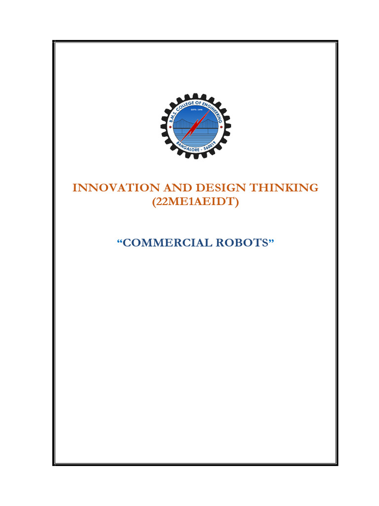 Idt Commercial Robots Cover Page | PDF | Usability | Cognition