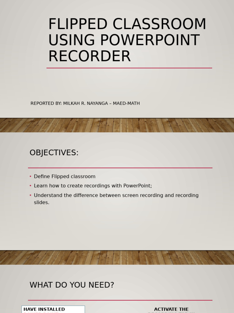 Flipped Classroom Using Powerpoint Recorder | PDF