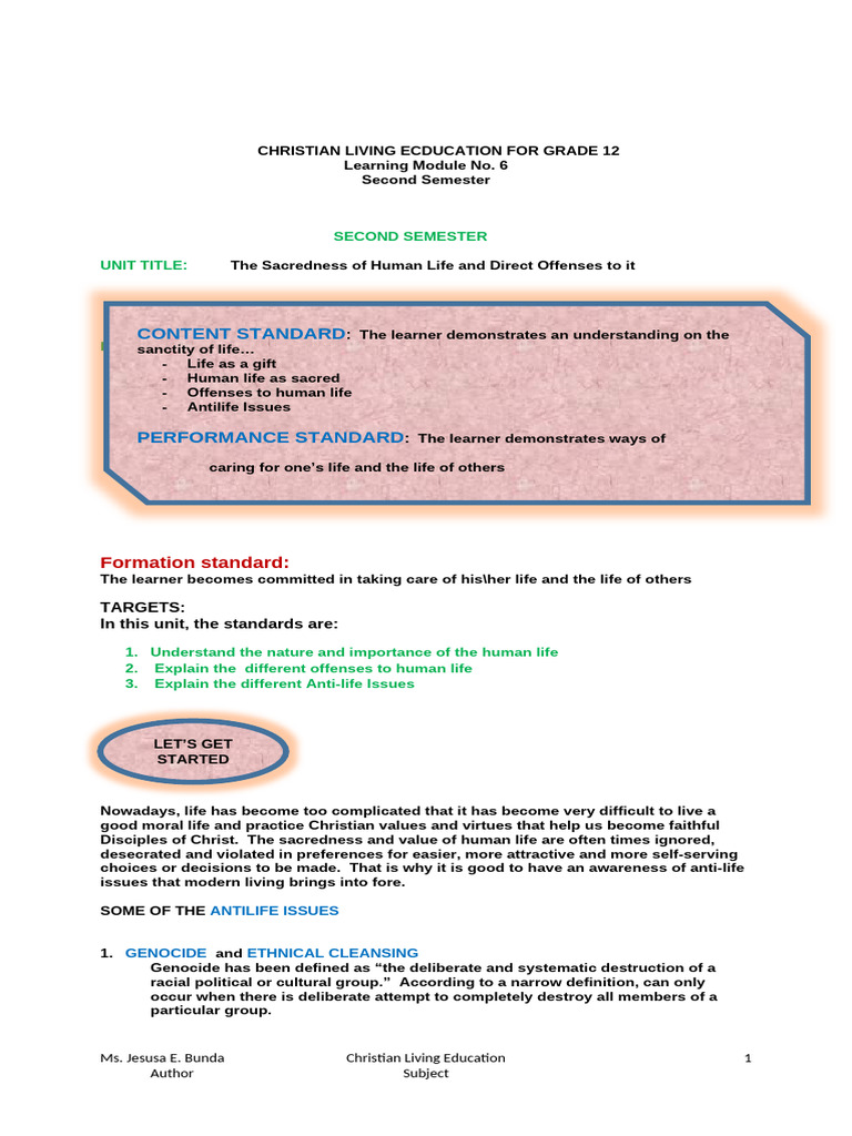 2nd Sem Module 6 2022 New Anti Life Issues | PDF | Crimes | Crime ...