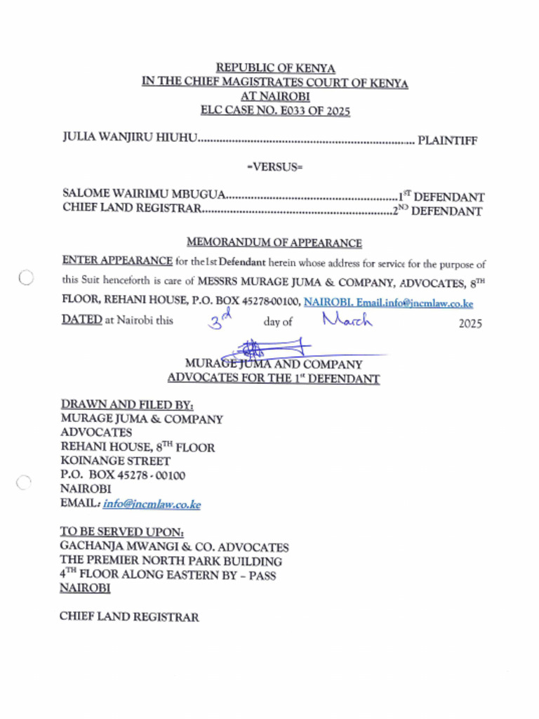 MEMO OF APPEARANCE | PDF