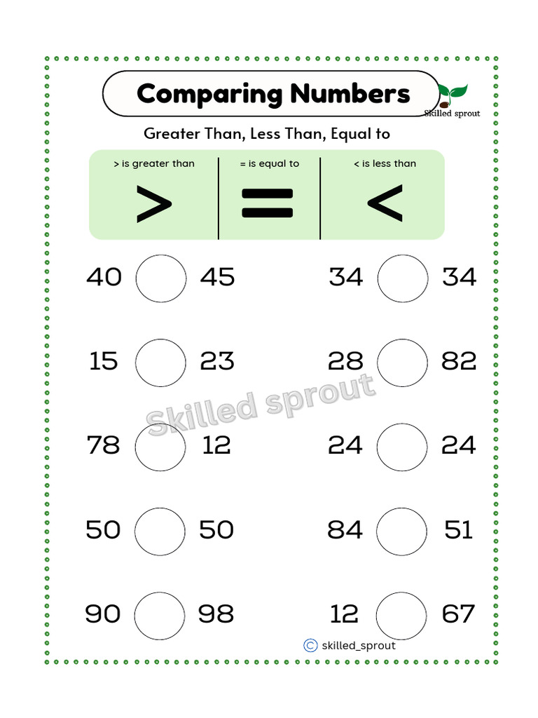 Mar 11 Comparing Numbers | PDF